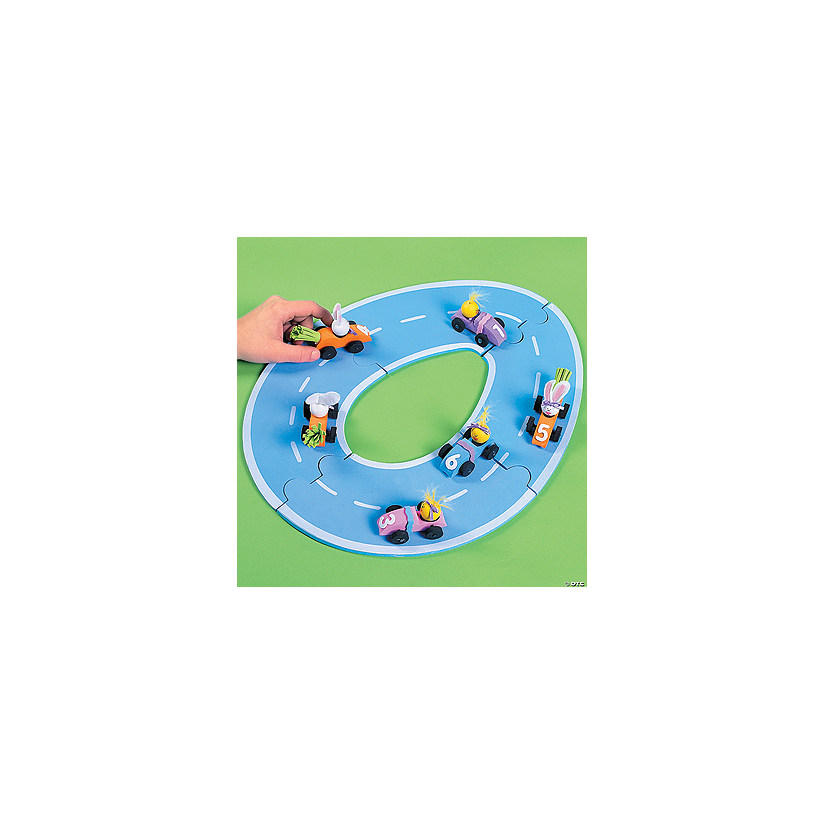 Easter Egg-Shaped Race Car Track Craft Kit - Discontinued