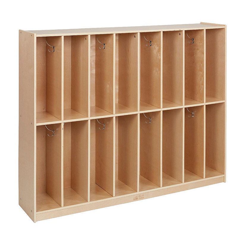 ECR4Kids 16-Section Coat Locker, Natural | Oriental Trading