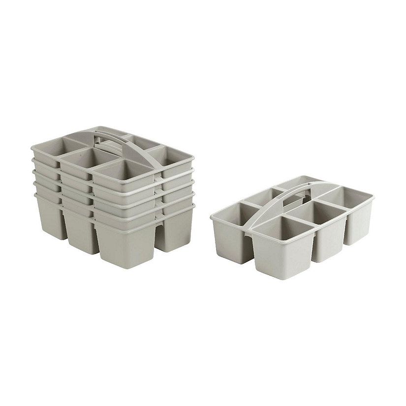 ECR4Kids 6-Compartment Large Caddy, Grey, 6-Pack | Oriental Trading