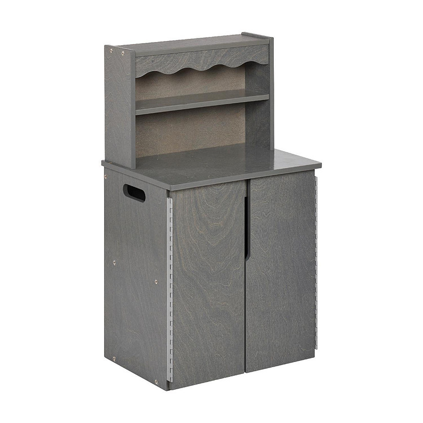 ECR4Kids Play Kitchen Storage Cupboard, Grey Wash | Oriental Trading