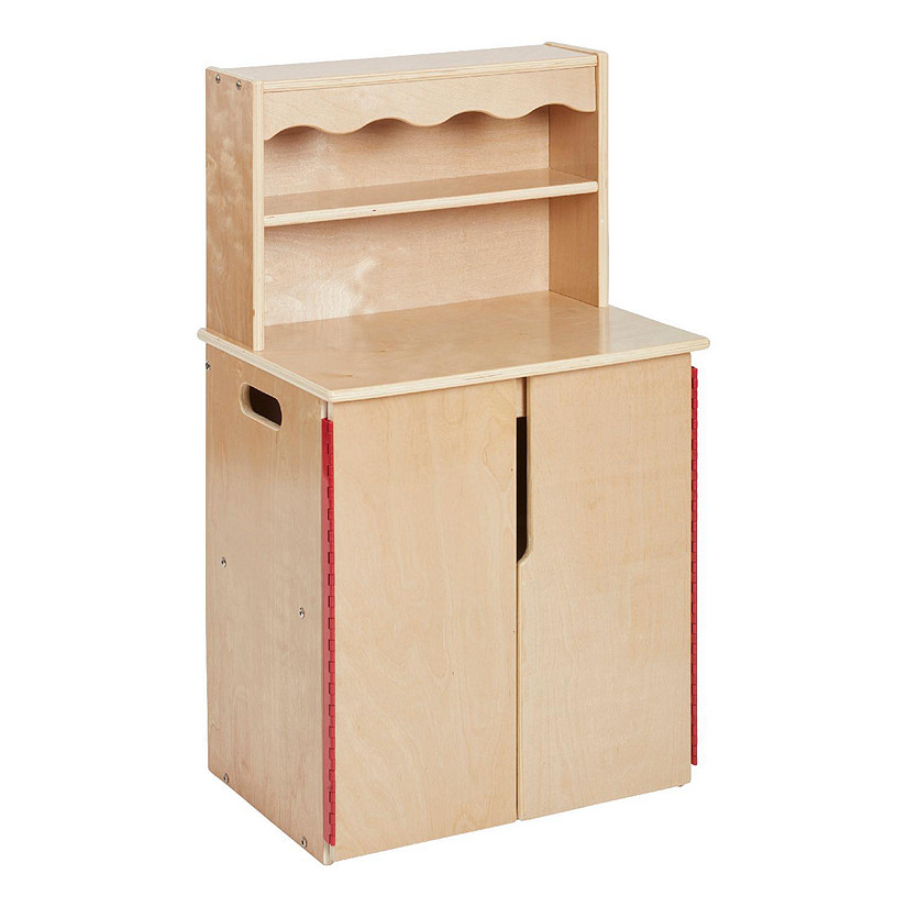 ECR4Kids Play Kitchen Storage Cupboard, Natural | Oriental Trading