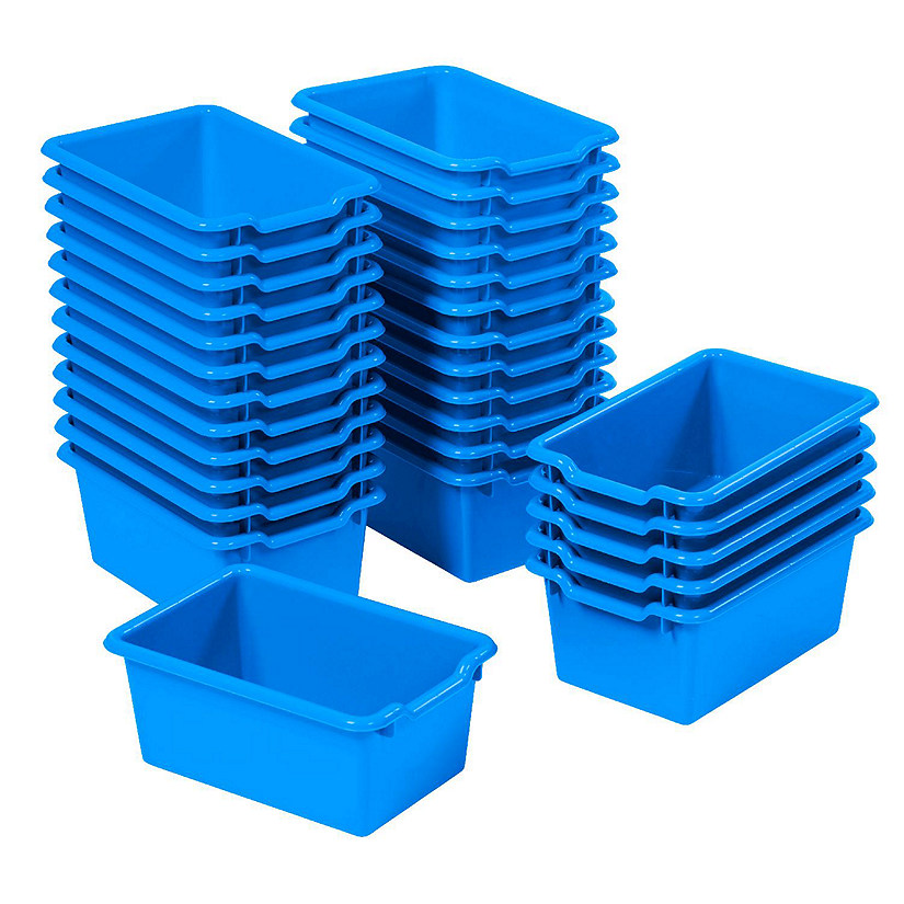ECR4Kids Scoop Front Storage Bin, Blue, 30-Piece | Oriental Trading