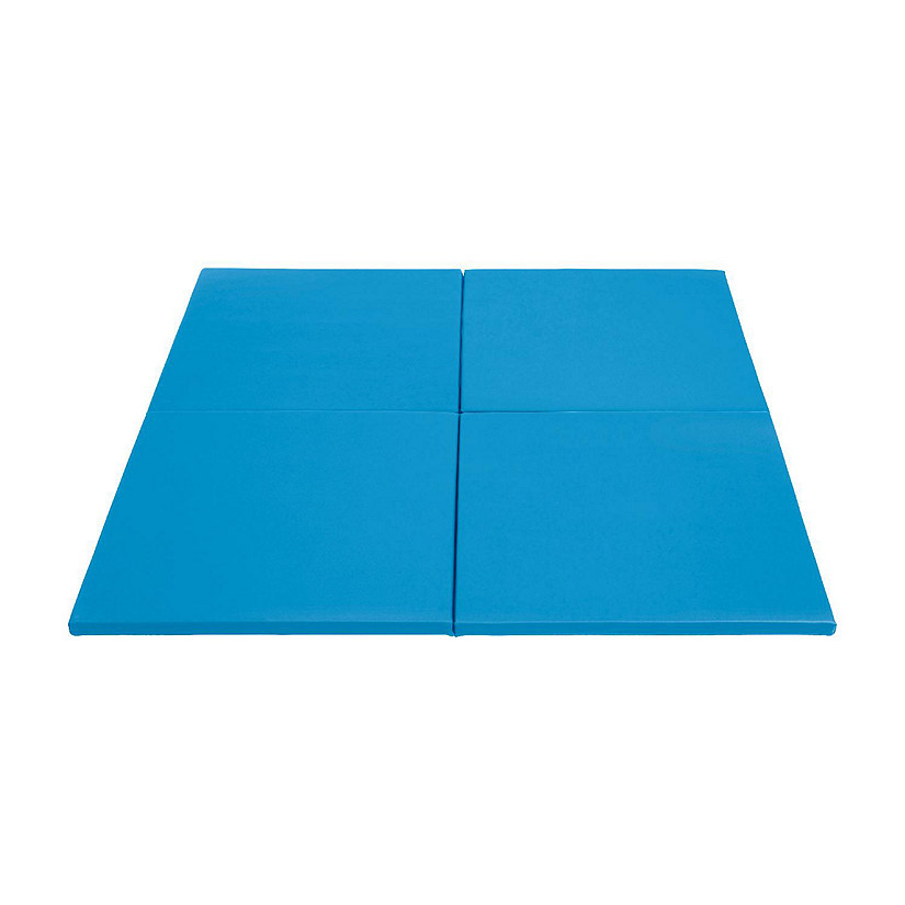ECR4Kids SoftZone Play Patch Activity Mat Squares, French Blue, 4-Pack ...