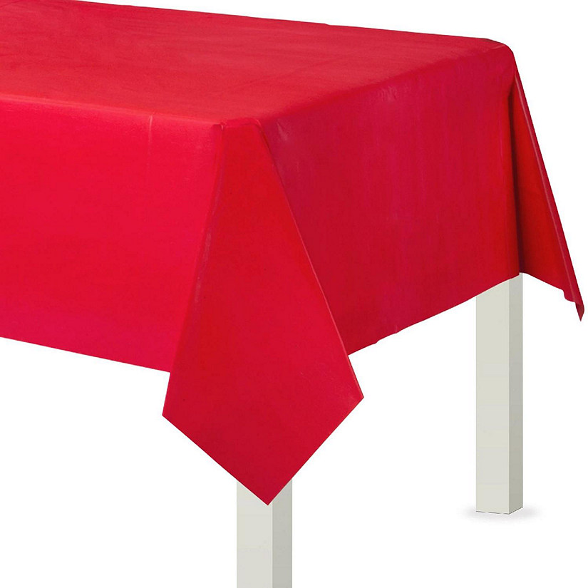 Edge Collections - 54" x 108" - Red - Bright Table Cover | Oriental Trading