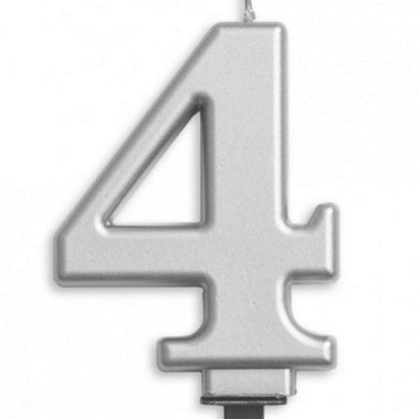 Edge Collections - Silver - Number 4 Candle