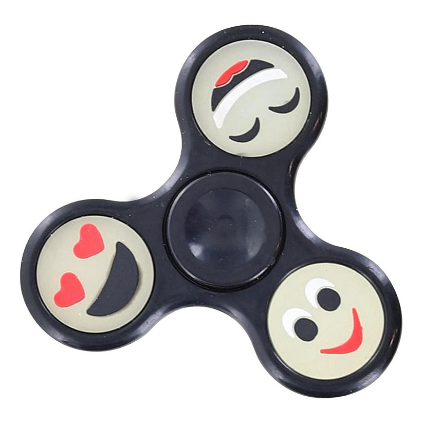 Emoji Smile Fidget Spinner Black | Oriental Trading