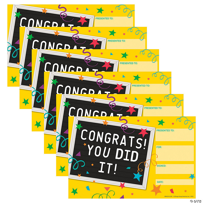 Eureka You Did It! Recognition Award, 36 Per Pack, 6 Packs
