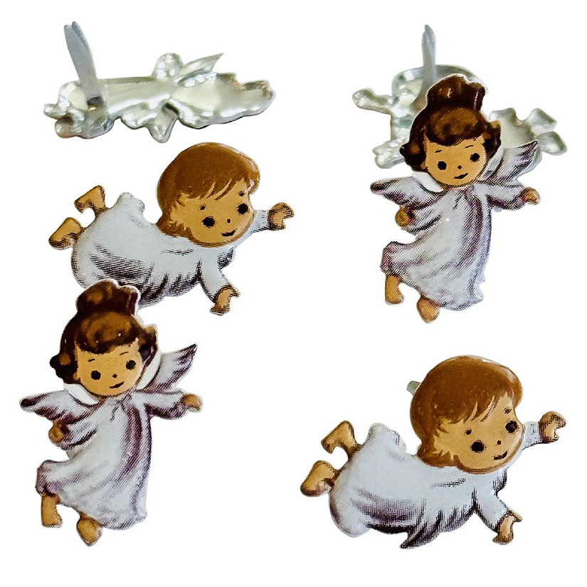 Eyelet Outlet Shape Brads 12/Pkg-Angel | Oriental Trading
