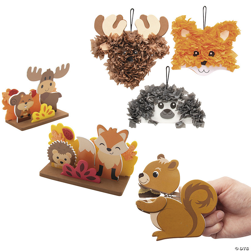 Fall Animal Character Craft Kit Assortment - Makes 36