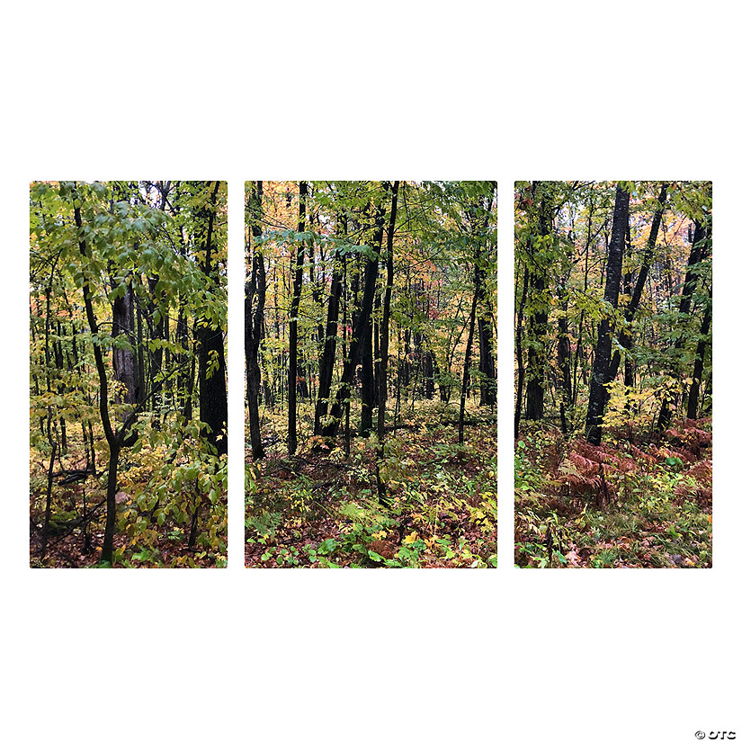 Fall woods 3 panel metal wall art | Oriental Trading