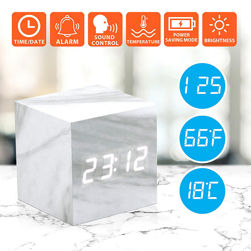 FC Design White Cube Alarm Clocks