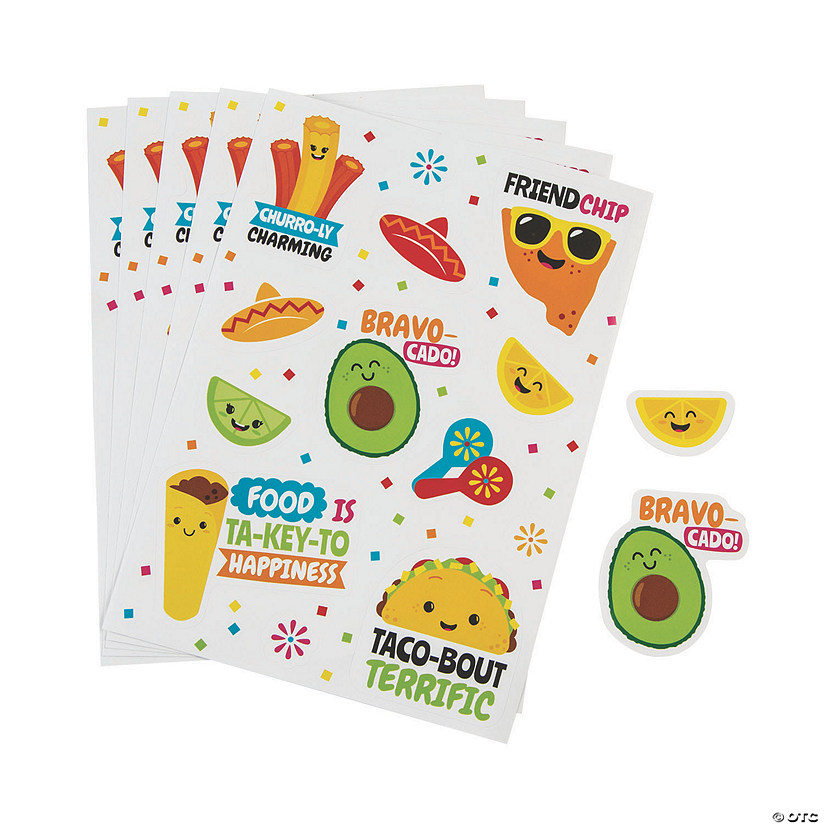 Fiesta Fun Foods Sticker Sheets - 24 Pc. | Oriental Trading