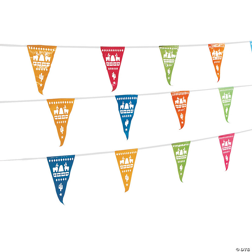 Fiesta Party Cutout Plastic Pennant Banner - Discontinued