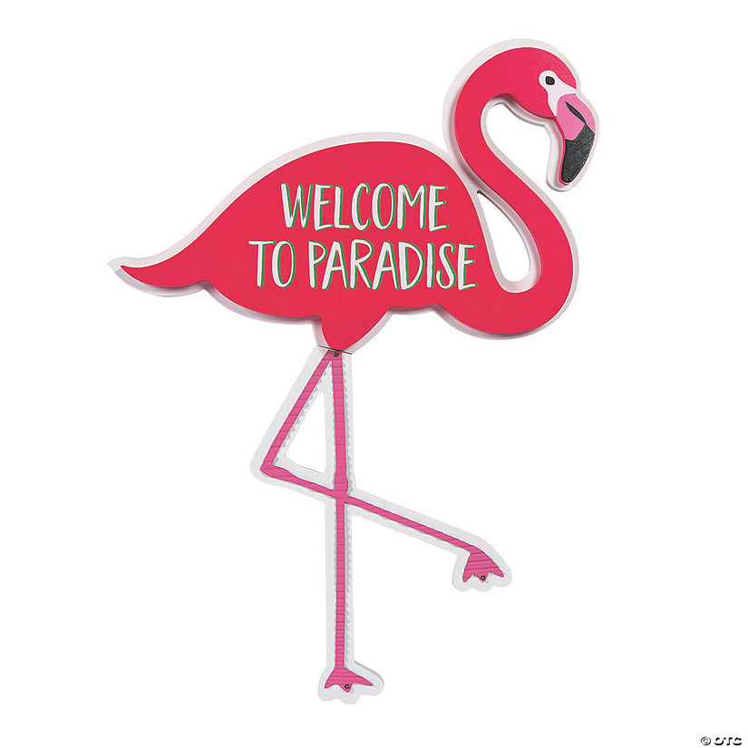 Flamingo Welcome Door Sign | Oriental Trading