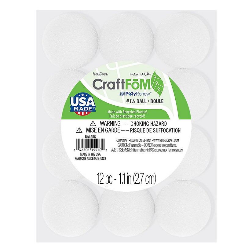FloraCraft CraftFoM Ball 12/Pkg-1.1" | Oriental Trading