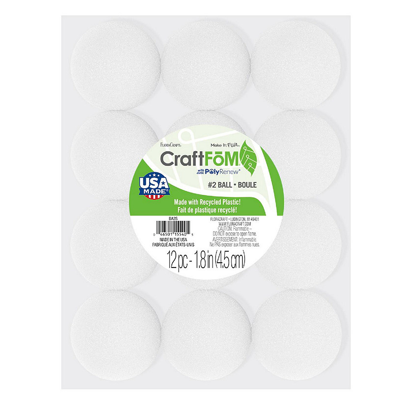 FloraCraft CraftFoM Ball 12/Pkg-1.8"