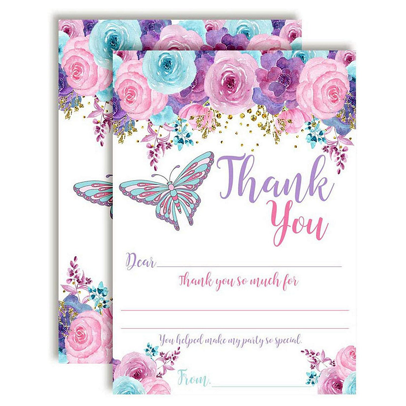 Flutter Butterfly Thank You 20pc. by AmandaCreation | Oriental Trading