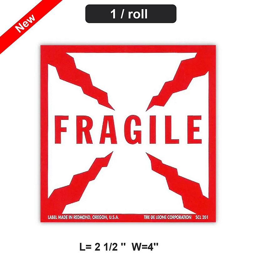 Fragile Glassware And Other Fragile 2 1/2" x 4", Labels Per Roll : 500 | Oriental Trading