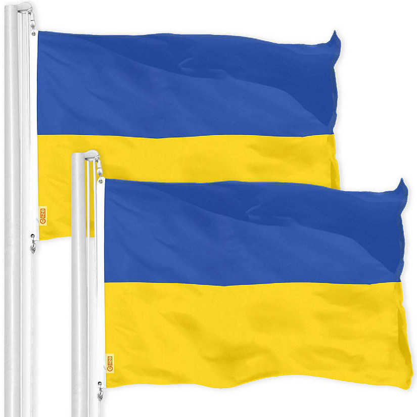 G128 2x3ft 2PK Ukraine Printed 150D Polyester Brass Grommets Flag ...