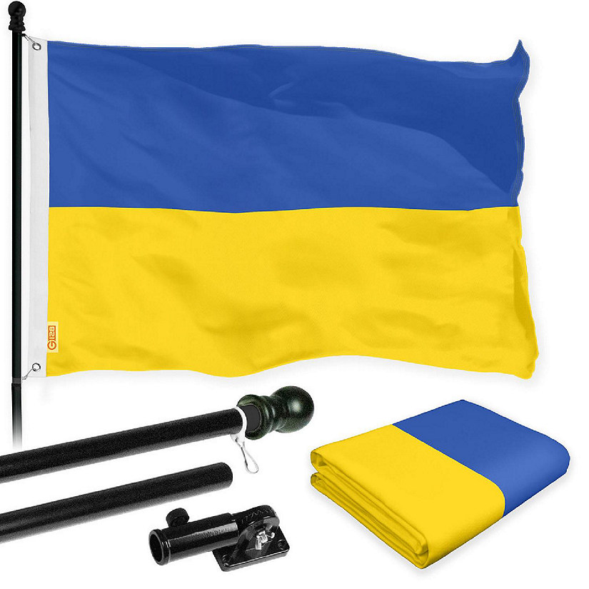 G128 2x3ft Combo Flagpole Ukraine Printed 150D Polyester Brass Grommets ...