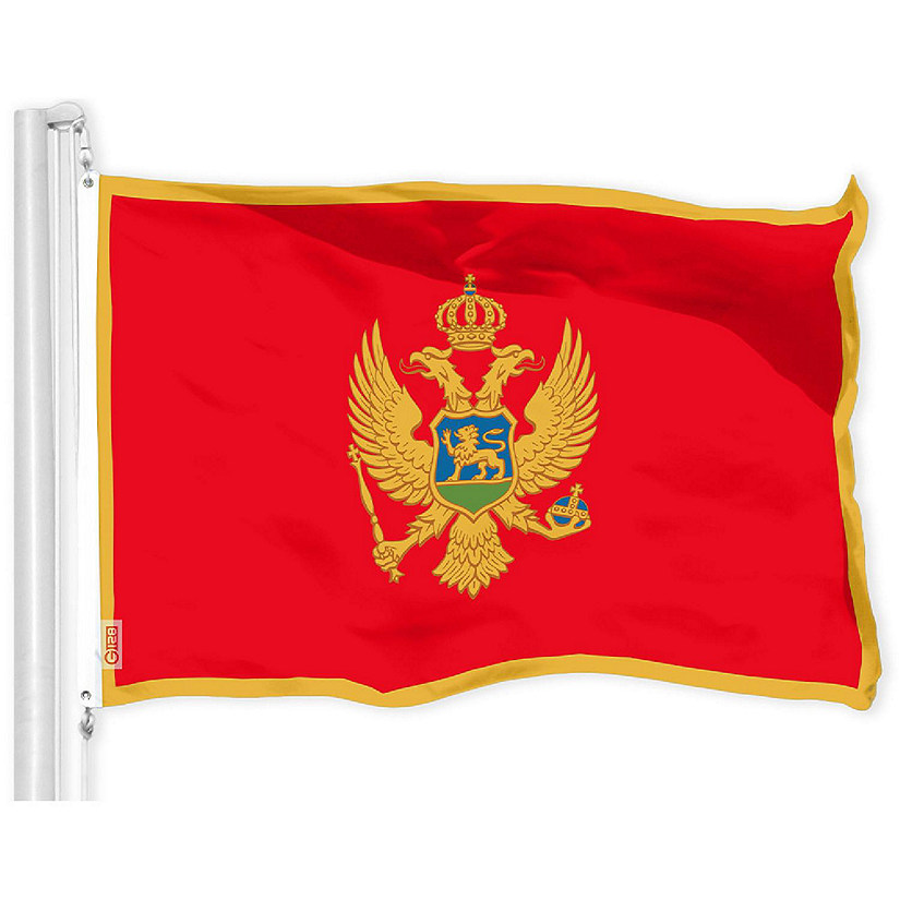 G128 3x5ft 1PK Montenegro Printed 150D Polyester Brass Grommets Flag ...