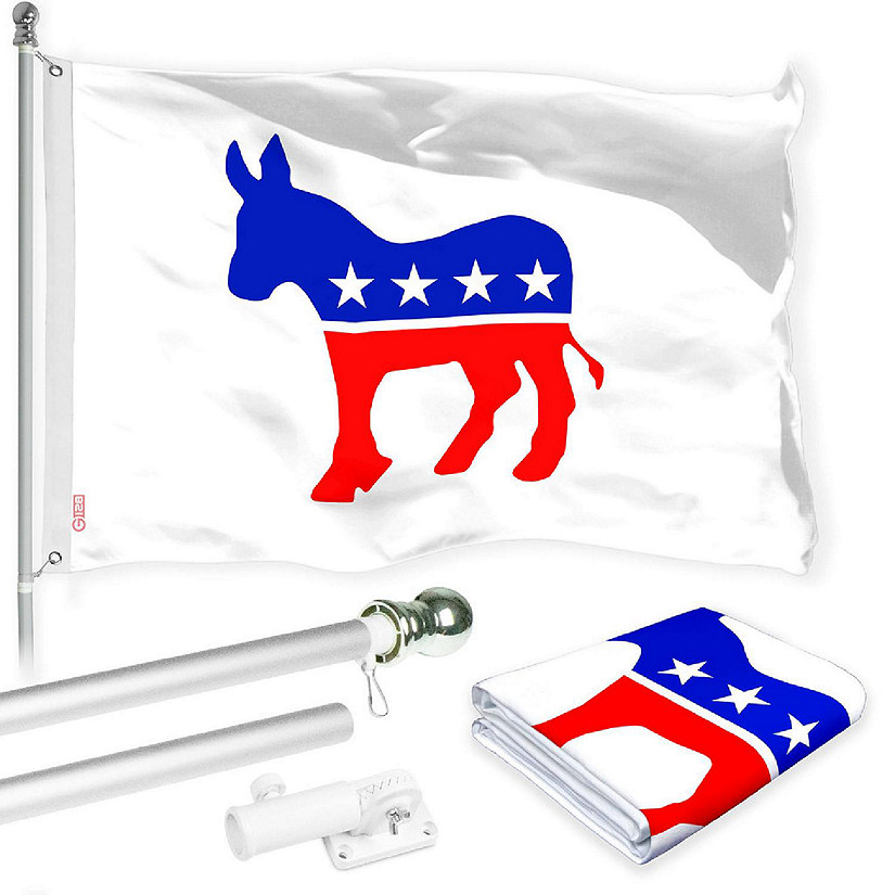 G128 3x5ft Combo Flagpole Democratic Party Printed 150D Polyester Brass ...