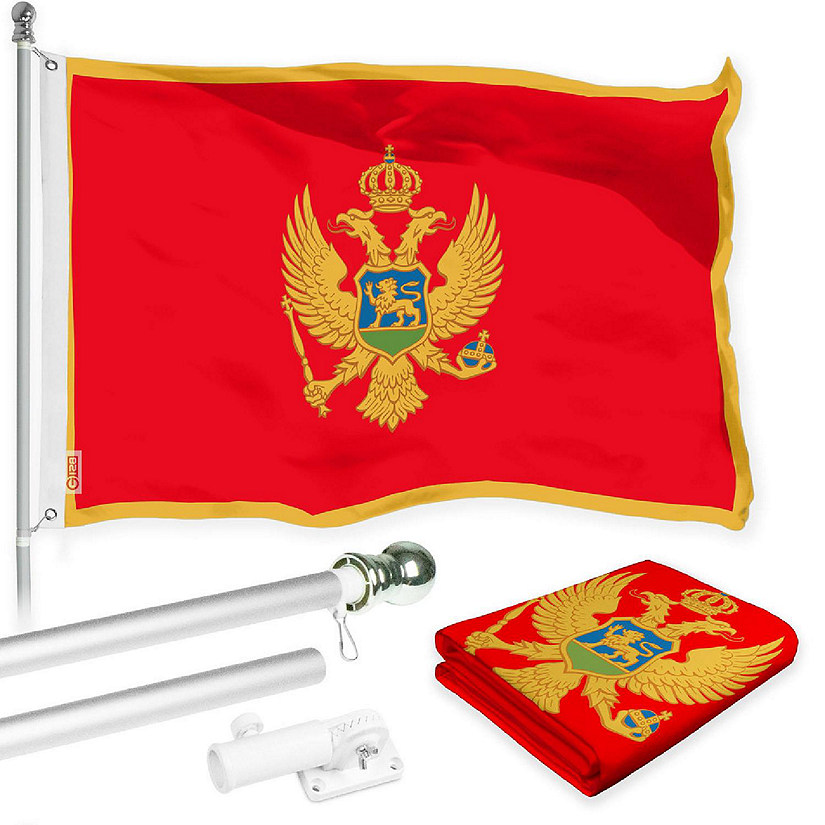 G128 3x5ft Combo Flagpole Montenegro Printed 150D Polyester Brass ...