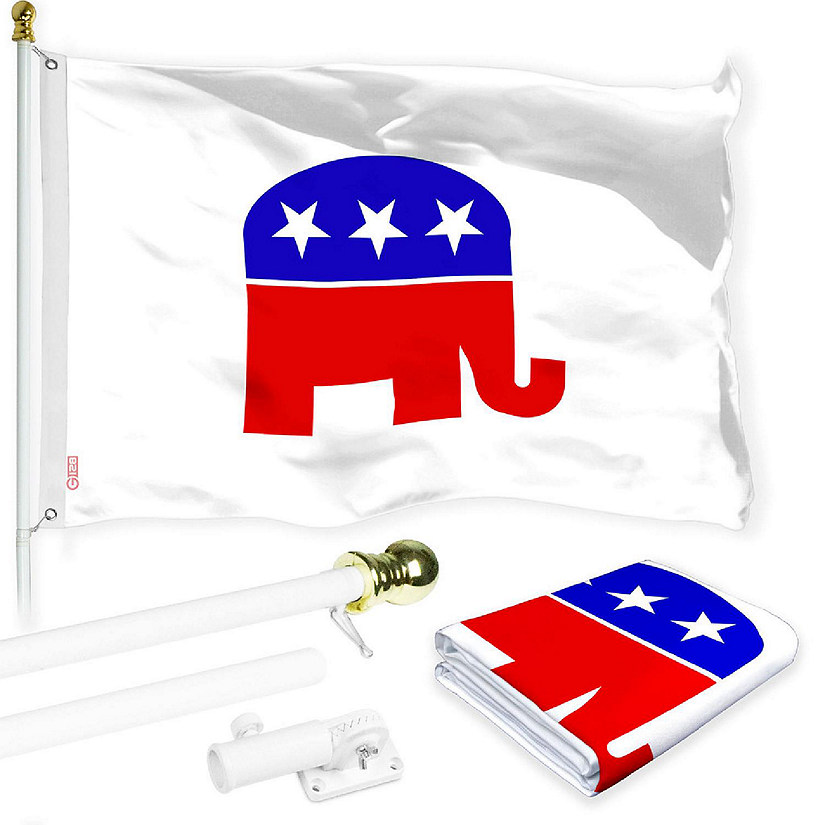 G128 3x5ft Combo Flagpole Republican Party Printed 150D Polyester Brass ...