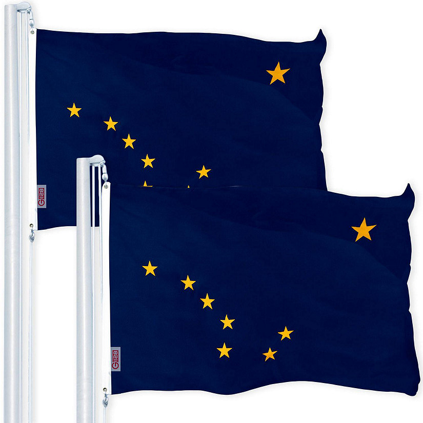 G128 - Alaska AK State Flag 3x5FT 2 Pack 150D Printed Polyester ...