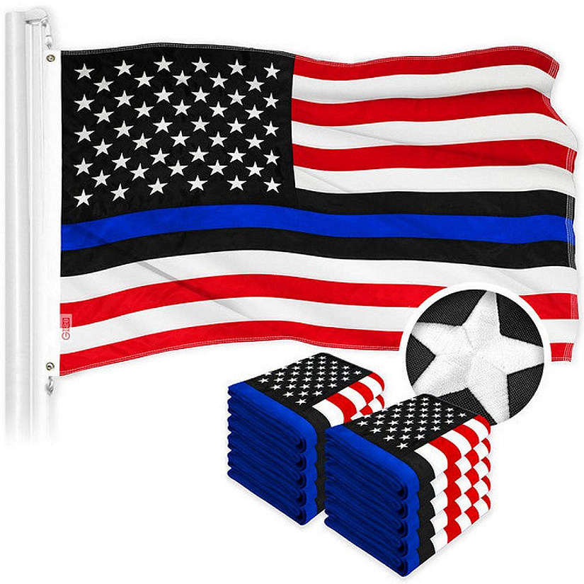 G128 - Blue Lives Matter Flag 3x5FT 10 Pack Embroidered Polyester ...