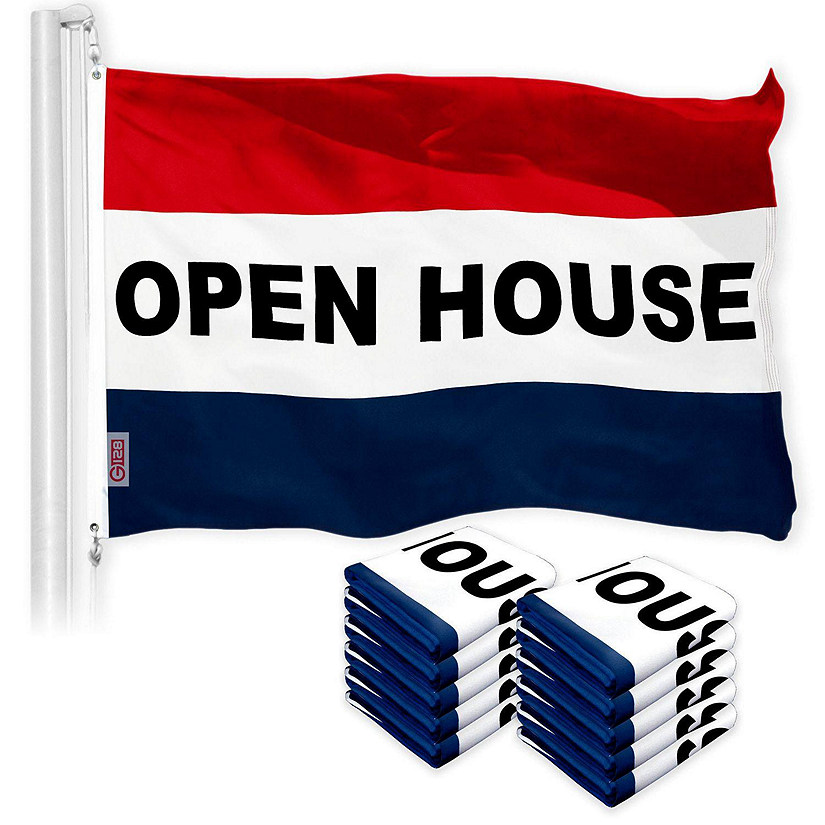 G128 - Open House Sign Flag 3x5FT 10 Pack Printed 150D Polyester ...