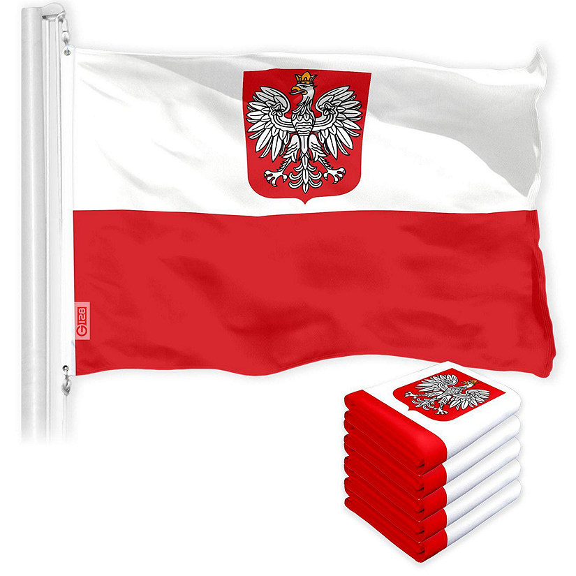 G128 - Poland Ensign Polish Flag 3x5FT 5 Pack 150D Printed Polyester ...