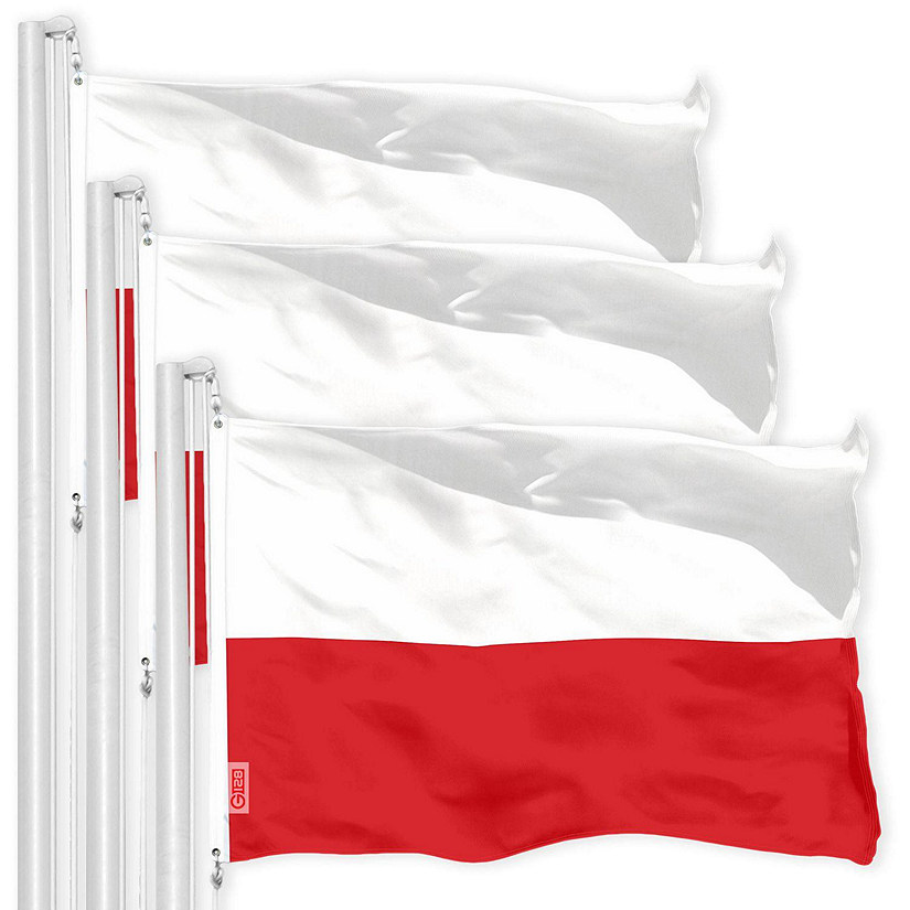 G128 - Poland Polish Flag 3x5FT 3 Pack 150D Printed Polyester ...