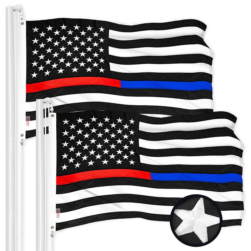 G128 - Thin Blue and Red Line State Flag 2x3FT 2 Pack Embroidered ...