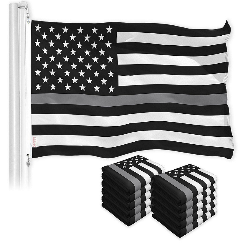 G128 - Thin Gray Line American Flag 3x5FT 10 Pack Printed 150D ...