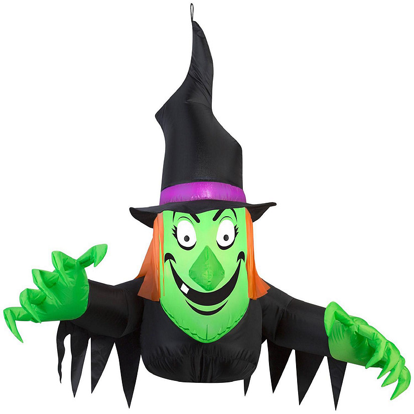 Gemmy Airblown Window Creeper Friendly Witch 3.5 ft Tall Multicolored