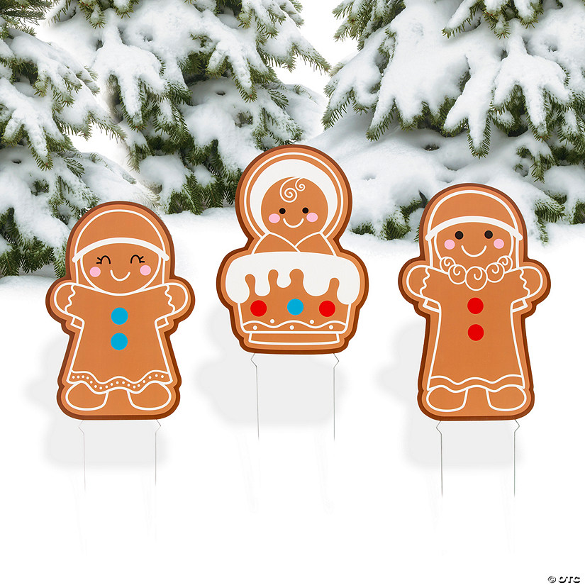 Gingerbread Nativity Yard Sign Set - 3 Pc. | Oriental Trading