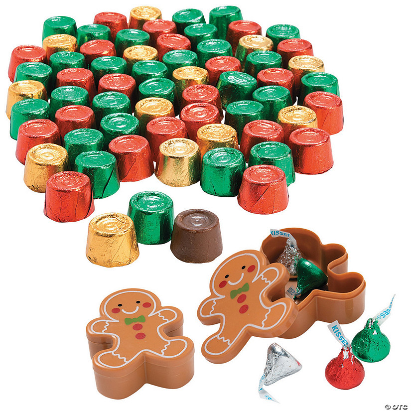 Gingerbread-Shaped Container & Candy Kit for 12