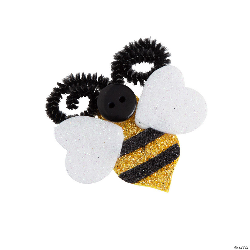 Glitter Felt Bee Pin Craft Kit - Makes 12 - Discontinued