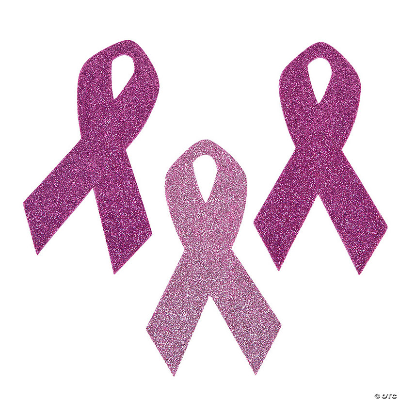 Glitter Pink Ribbon Shapes - Discontinued