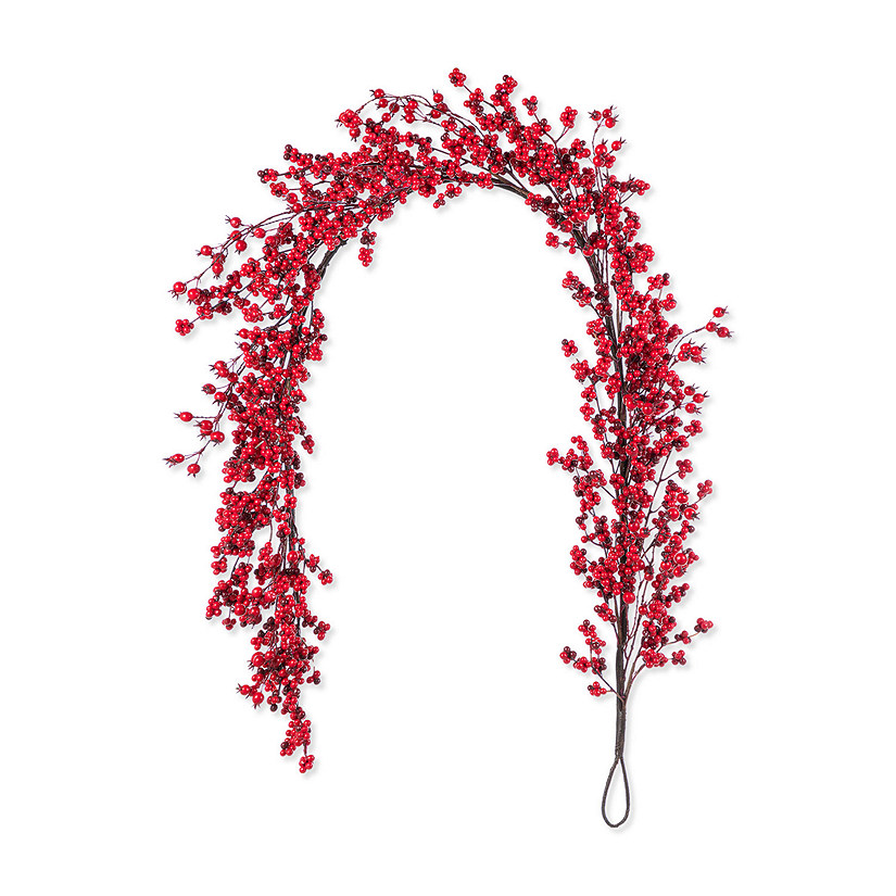 Glitzhome 6ft Christmas Red Berries Garland