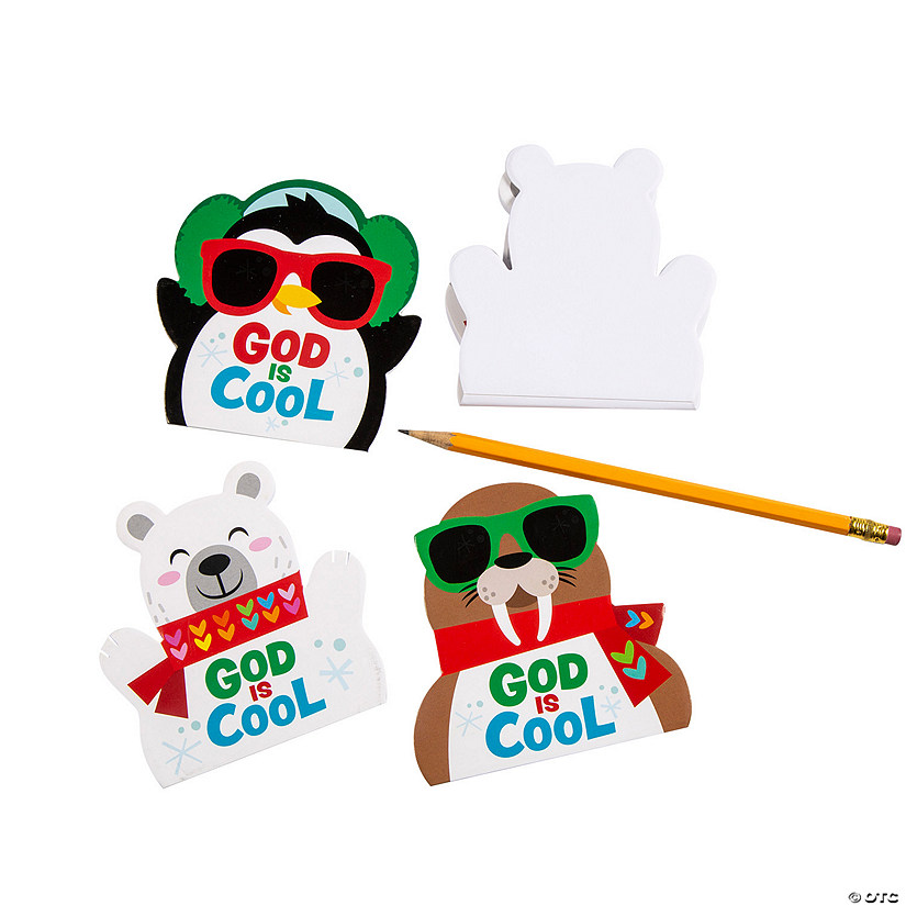 God is Cool Winter Animals Notepads - 24 Pc. | Oriental Trading