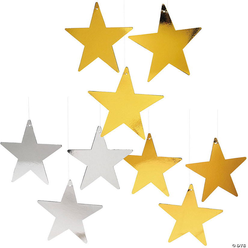 Gold & Silver Metallic Star Kit - 36 Pc. | Oriental Trading