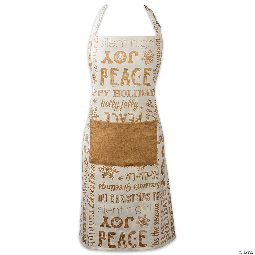 Gold Christmas Collage Chef Apron