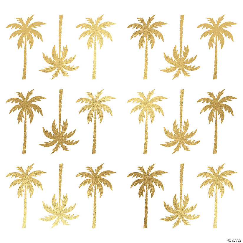 Gold foil palm tree peel and stick wall decals