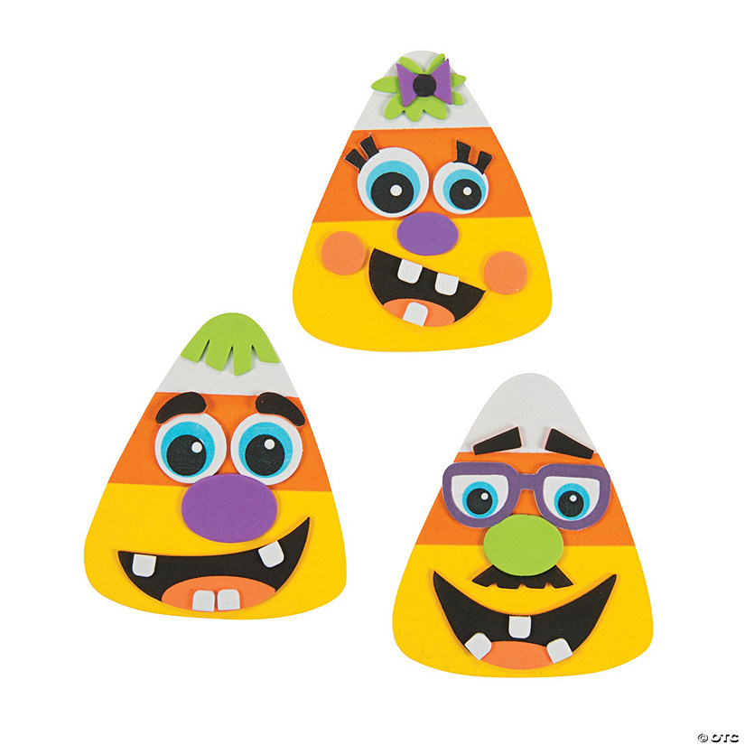 Goofy Face Candy Corn Magnet Craft Kit - Makes 12 | Oriental Trading