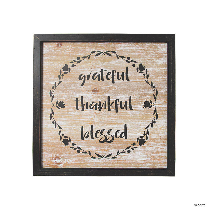 Grateful Thankful Blessed Wall Sign | Oriental Trading