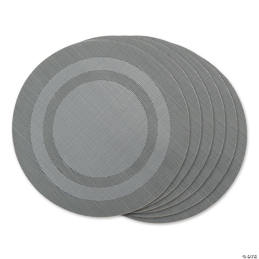 Gray Round Pvc Doubleframe Placemat 6 Piece | Oriental Trading