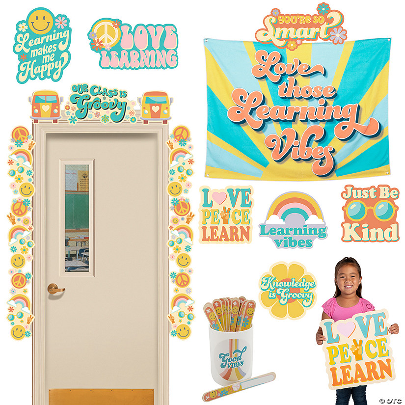 Groovy Retro-Themed Flip Name Sticks & Classroom Decorating Kit - 54 Pc ...