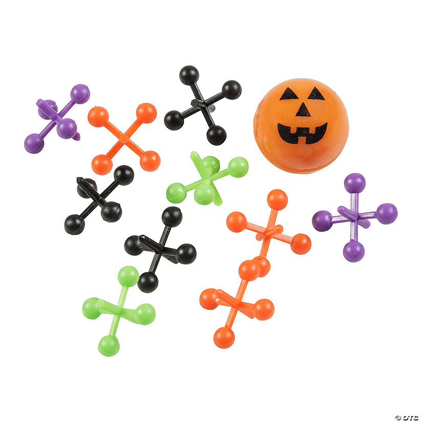 Halloween Ball & Jacks Game Sets for 12